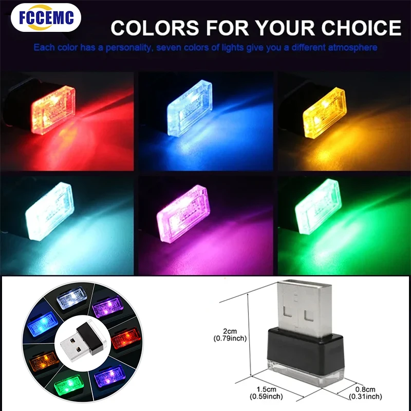 Mini-luces-LED-de-ambiente-USB-para-coche-l-mpara-de-decoraci-n-de-5V ...