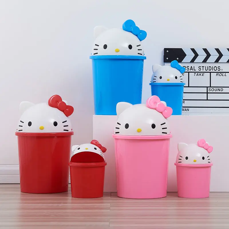 Hello Kitty Clamshell Dustbin Trash Can Rubbish Bin Garbage Binsanrio ...