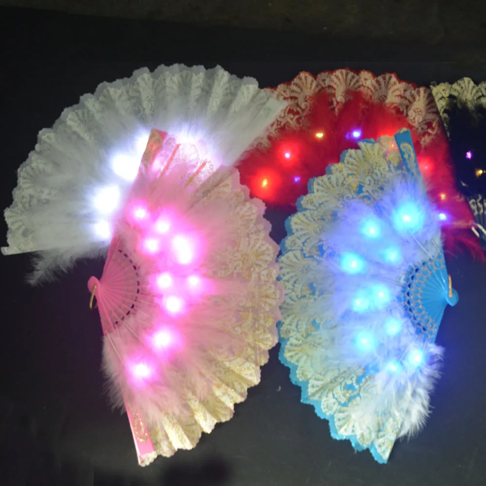 Party Luminous Hand Light | Luminous Led Light Fans | Feather Luminous ...