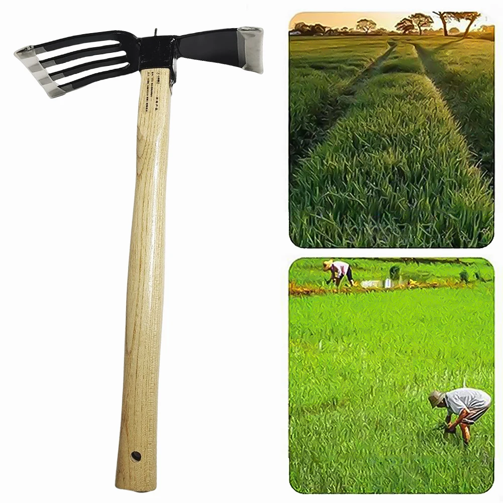 5-Claw-Rake-with-Wooden-Handle-Garden-Rake-Cultivator-Mini-Hoe-and ...