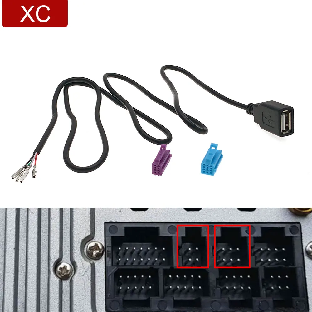 4 6 8 Pin USB DIY Car Radio Stereo Panel Extension Cable Adapter Cable ...