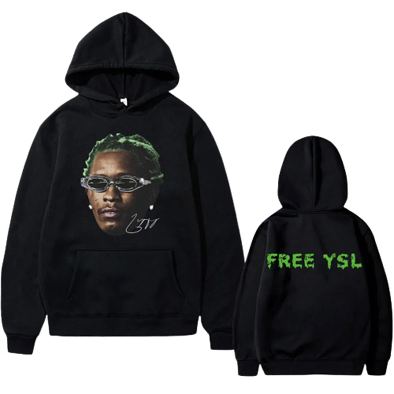 Rapper Concert Young Thug Thugger Slime Season Hoodie Green Rare Hip ...