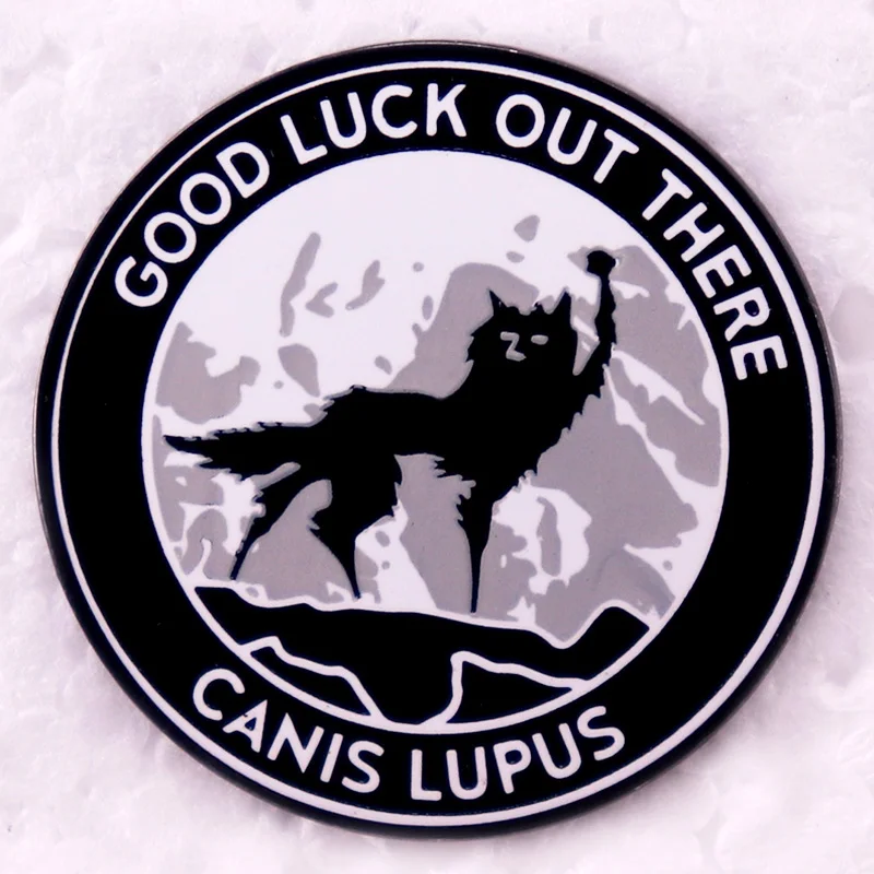 Good-Luck-Out-There-Canis-Lupus-Badge-Wolf-Enamel-Pin-Fantastic-Mr-Fox ...
