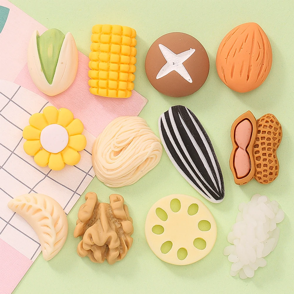 10PCS-Simulation-Corn-Peanut-Series-Flat-Back-Charms-For-Earrings ...