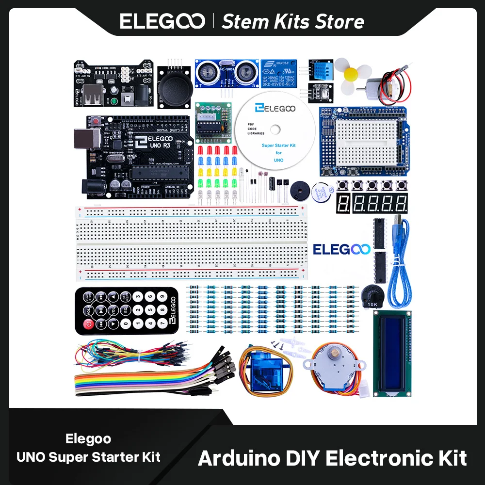 Elegoo Uno Project Super Starter Kit With Tutorial And Uno R3 Compatible With Arduino Ide Diy