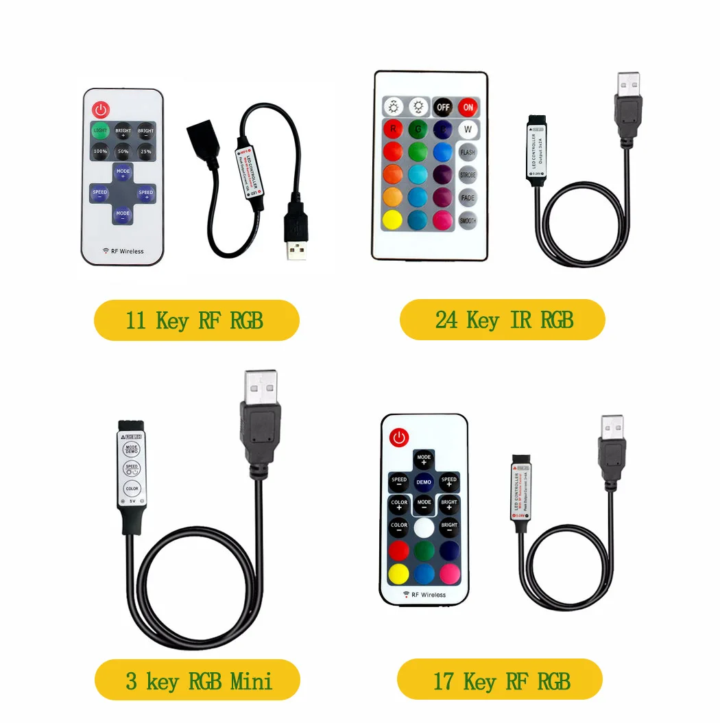 24 Key Led Controller Usb | Usb Led Lights Controller | Remote ...