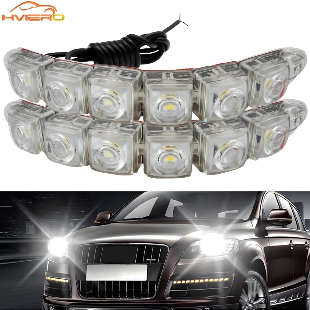 2X Day Light Car Led DRL Daytime Running Light Flexible 6LED Parking ...