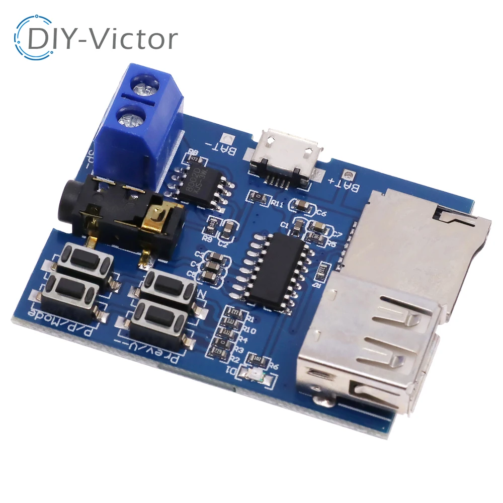 Micro-USB-MP3-Module-TF-Card-U-Disk-MP3-Format-Decoder-Board-Amplifier ...