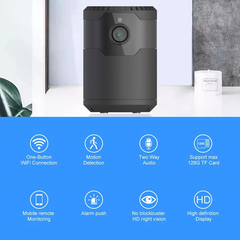 Caméra miniature,Mini caméra de surveillance Robot IP WiFi sans fil ...