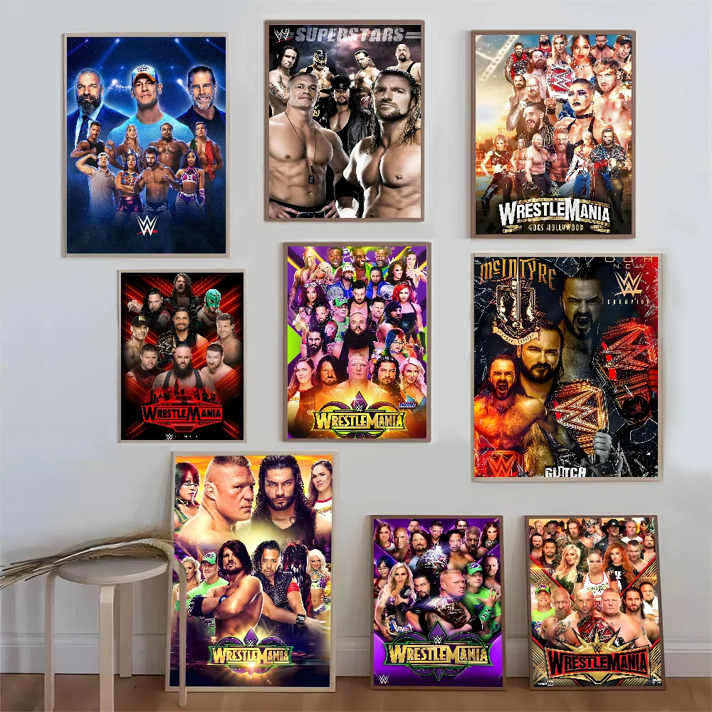 Wwe-DIY-Sticky-Poster-Waterproof-Paper-Sticker-Coffee-House-Bar-Home ...
