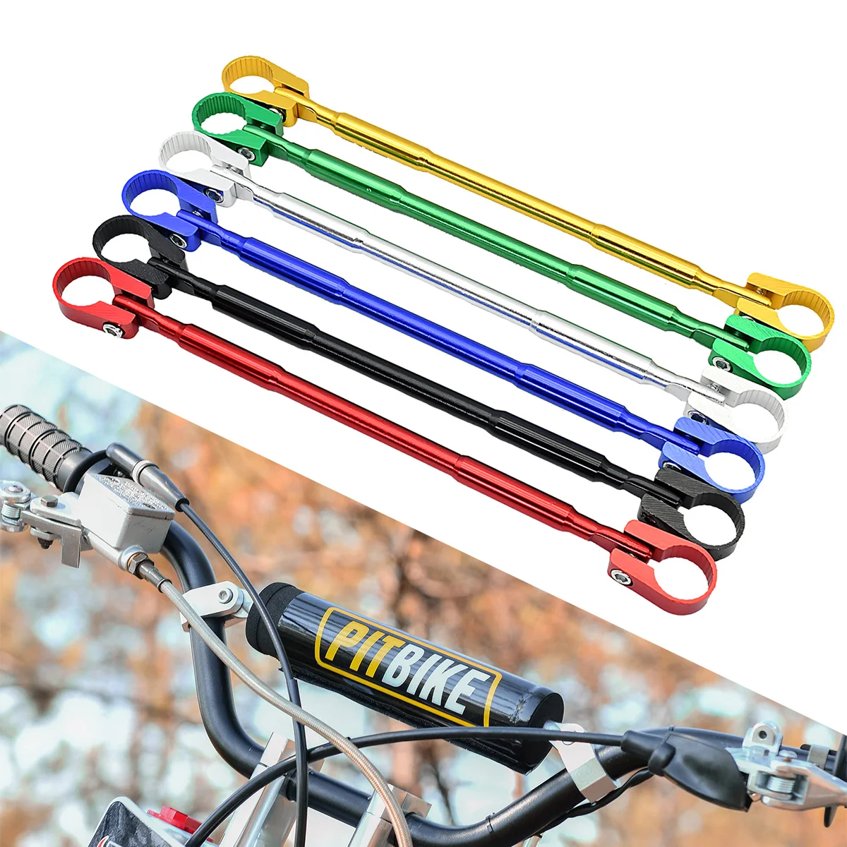 Motorcycle-Universal-CNC-Aluminum-Handle-Bar-Cross-Bar-Steering ...