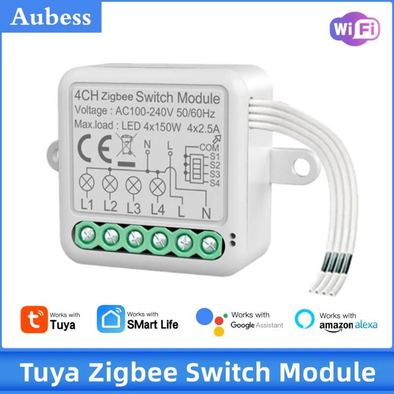 Tuya Zigbee Interruptor Inteligente 1 2 3 4 Gang Eletrodomésticos ...