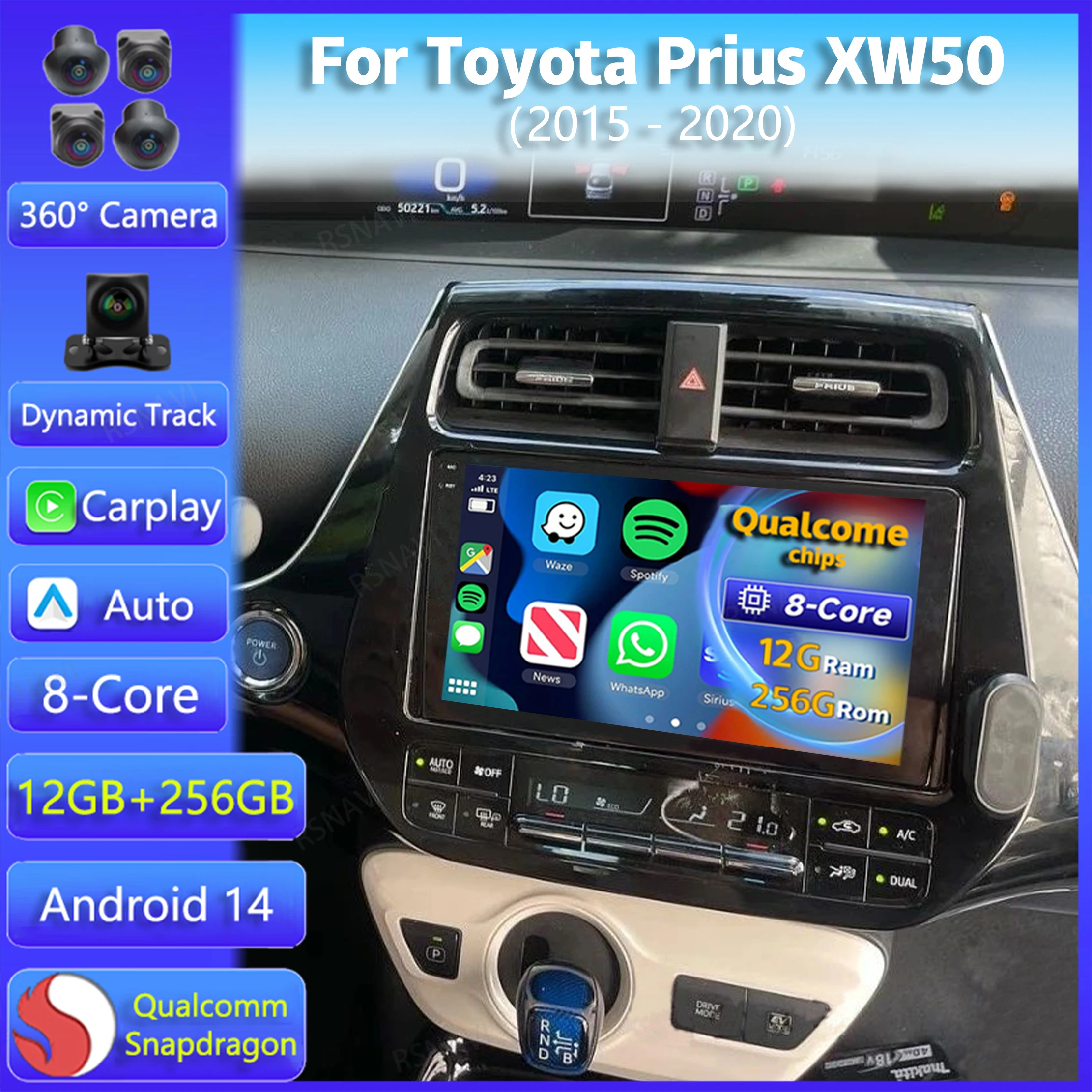 Android-14-Carplay-BT-For-Toyota-Prius-XW50-2015-2016-2017-2018-2019 ...