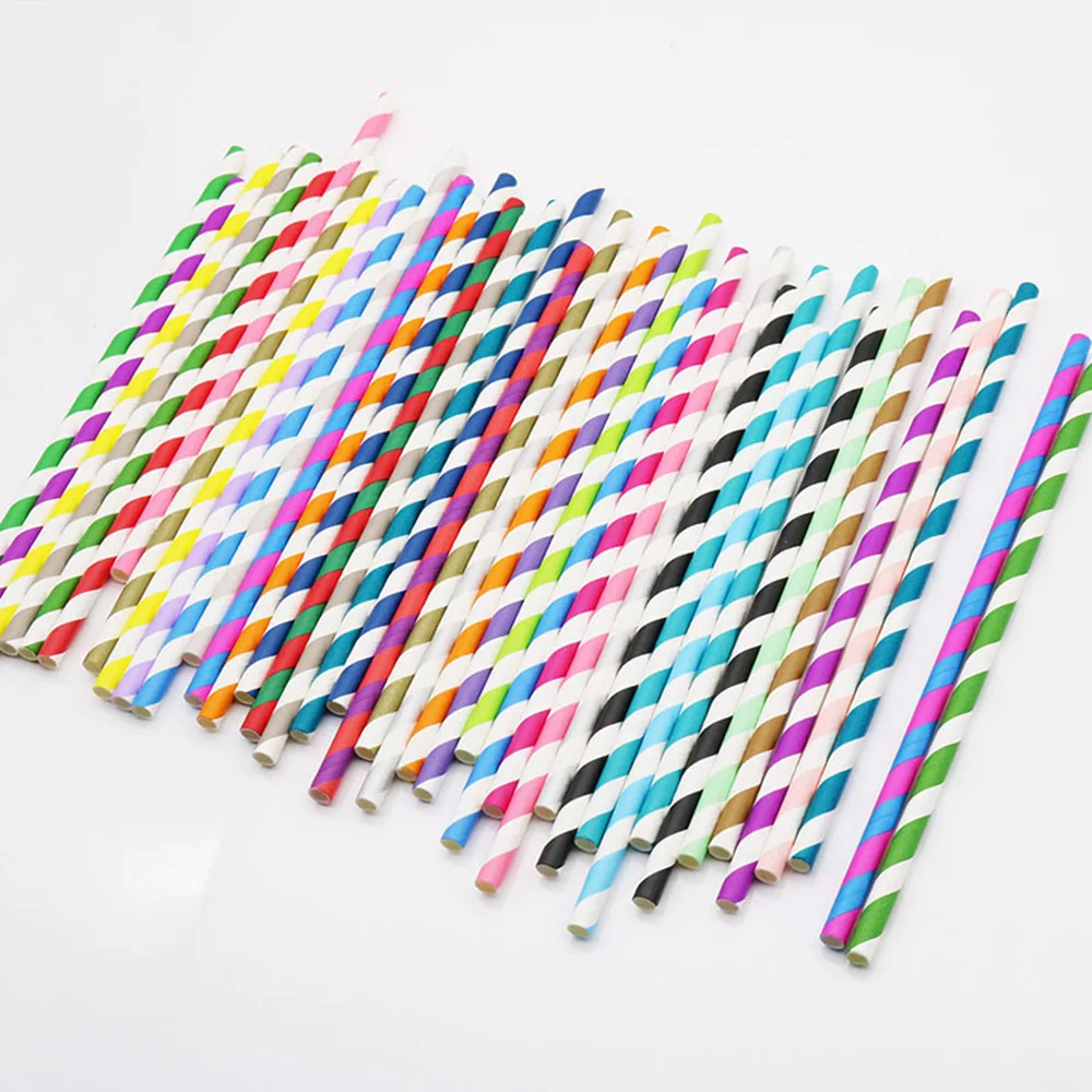 25Pcs-Color-Paper-Straws-Disposable-Drinking-Paper-Straws-Rainbow-for ...