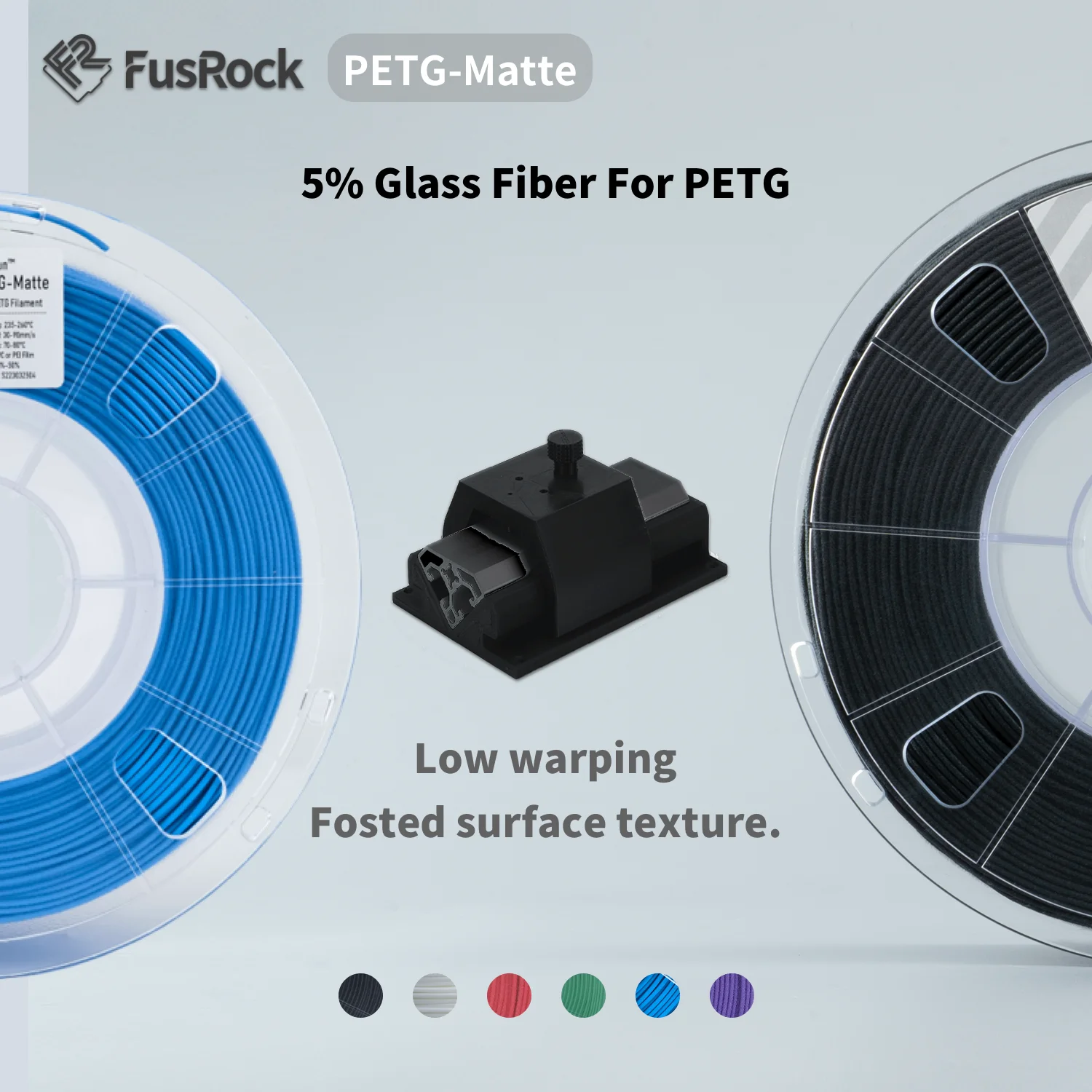 FUSROCK PETG-Matte 3D Printer Filament 5% Glass Fiber For PETG 1.75mm ...