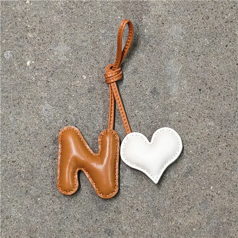 New-Genuine-Sheepskin-English-Letter-N-And-Heart-Charm-Accessories ...