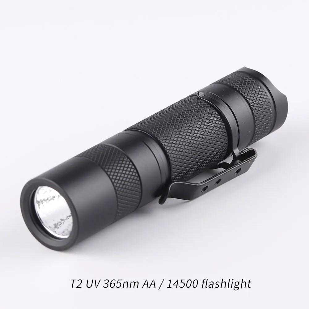 Convoy T2 AA/14500 UV 365nm ultraviolet flashlight,normal glass lens ...