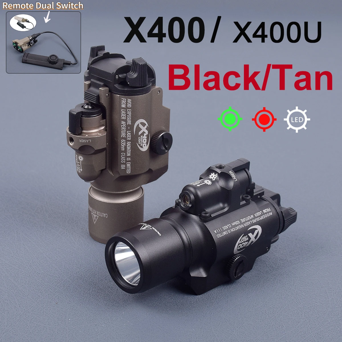 Surefir-linterna táctica para Rifle, luz LED para montaje en rieles ...