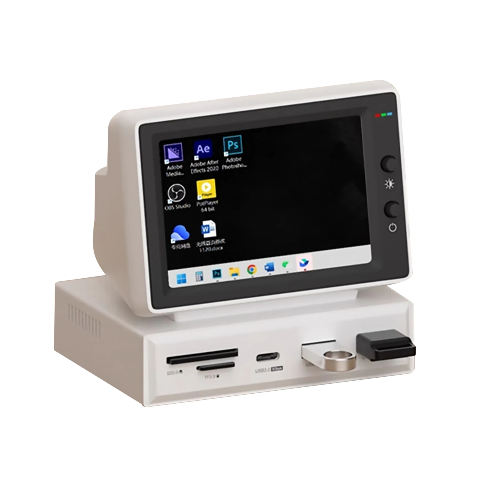 IPS-Mini-Display-Sub-Screen-com-Hub-USB-C-AIDA64-Mini-PC-CPU-RAM-HDD ...