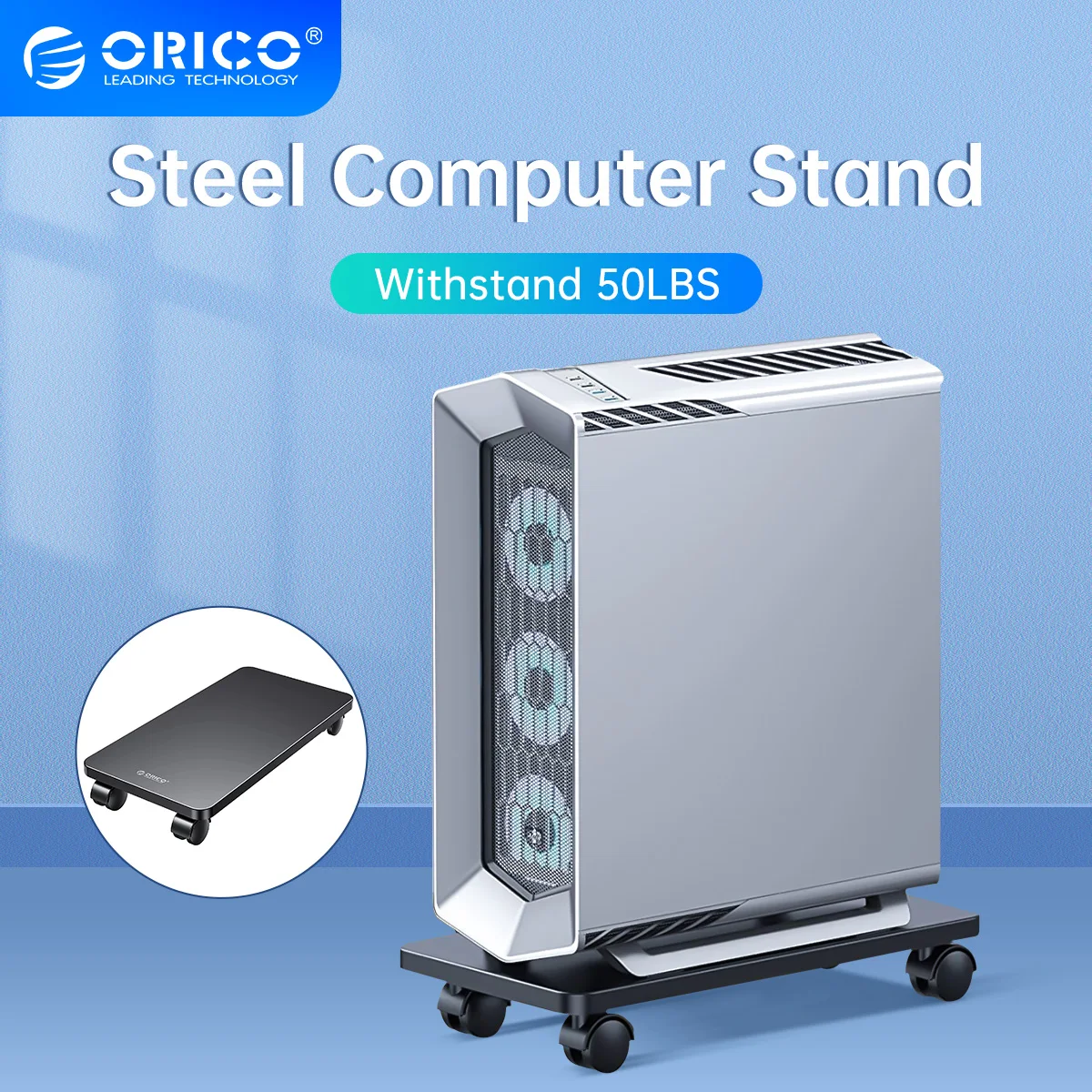 Orico Steel Mobile Computer Tower Stand Holder With Locking Caster ...