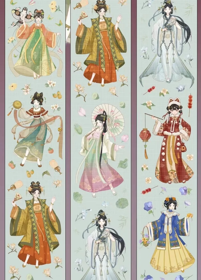 1-Loop-Vintage-Tang-Dynasty-Girl-Shiny-Gold-PET-Tapes-DIY-Decor ...