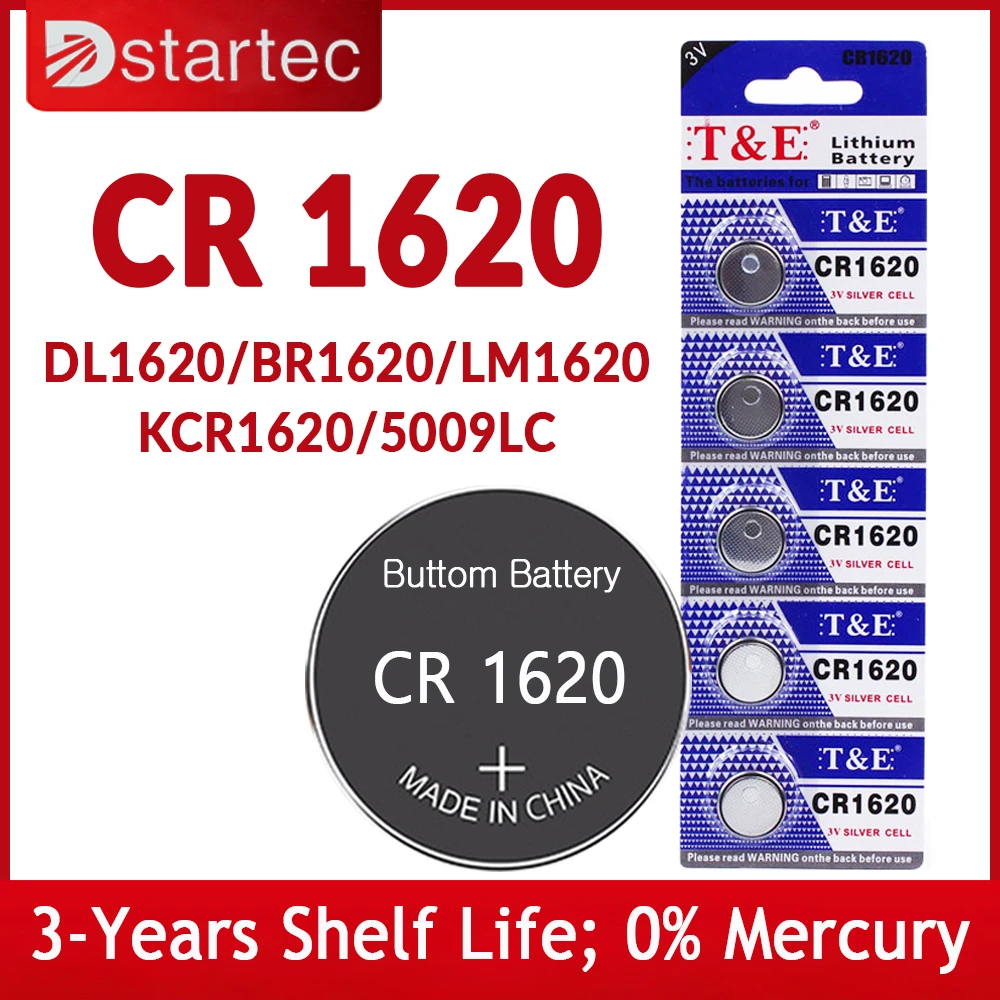 5PCS 25PCS 3V CR1620 Lithium Button Battery DL1620 BR1620 ECR1620 5009LC LM1620 CR 1620 KCR1620 ...