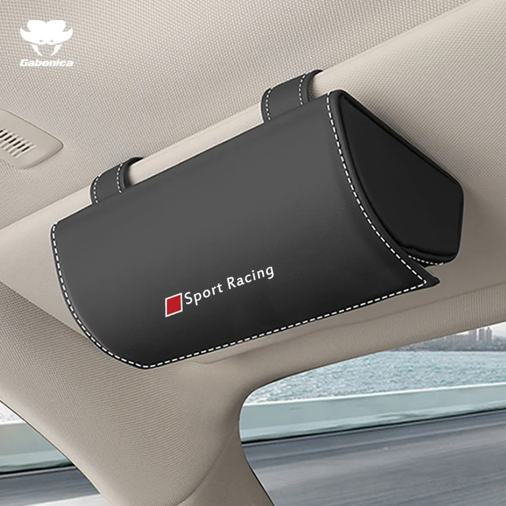 Car-Glasses-Box-Case-Holder-Sun-Visor-Organizer-Leather-Sunshade ...