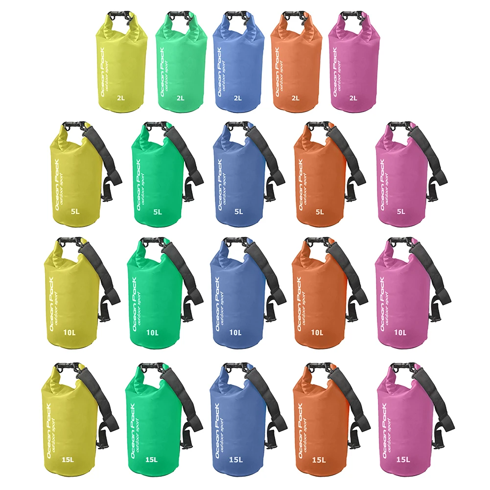 2L 5L 10L 15L Waterproof Dry Bag Swimming Bag Foldable Beach Storage ...