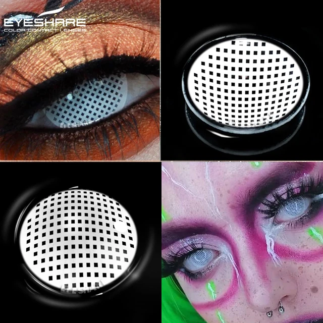 White Mesh Eye Contacts