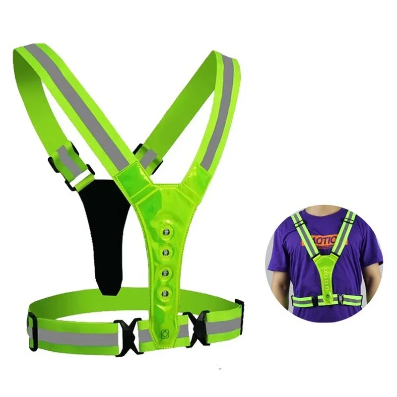 Elastic-V-shaped-Luminous-Reflective-Vest-LED-Light-Reflective-Vest ...