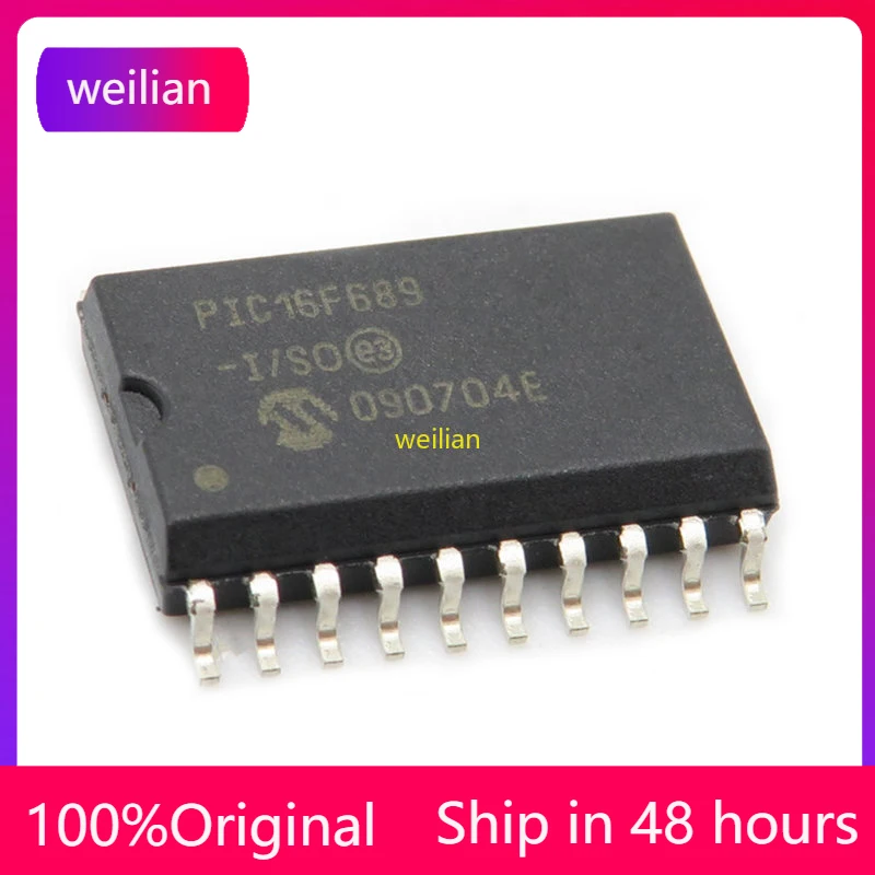 1-100-PCS-PIC16F689-I-SO-SMD-SOP-20-PIC16F689-8-bit-Microcontroller-MCU ...