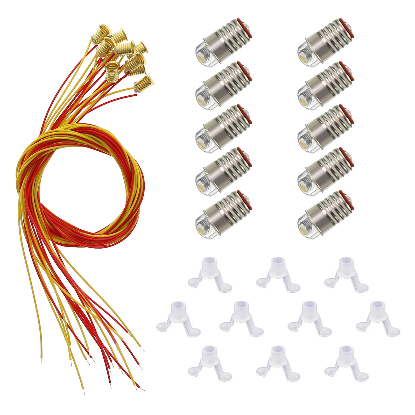 10pcs Warm White Bright White E5 E5.5 LED Screw Bulbs Stand Holder 12V ...