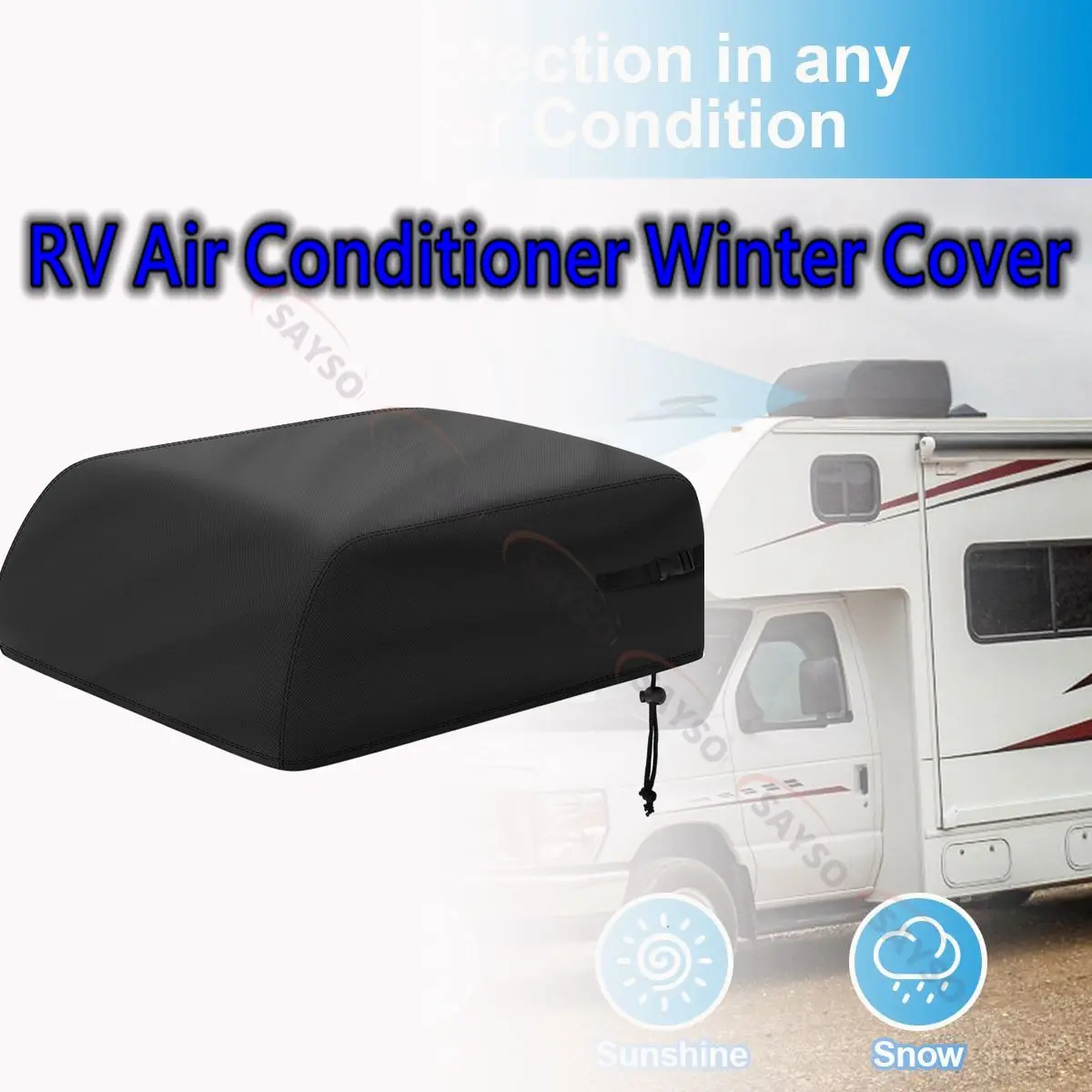 Outdoor Air Conditioning Cover Waterproof dust Cover RV Air Conditioner ...