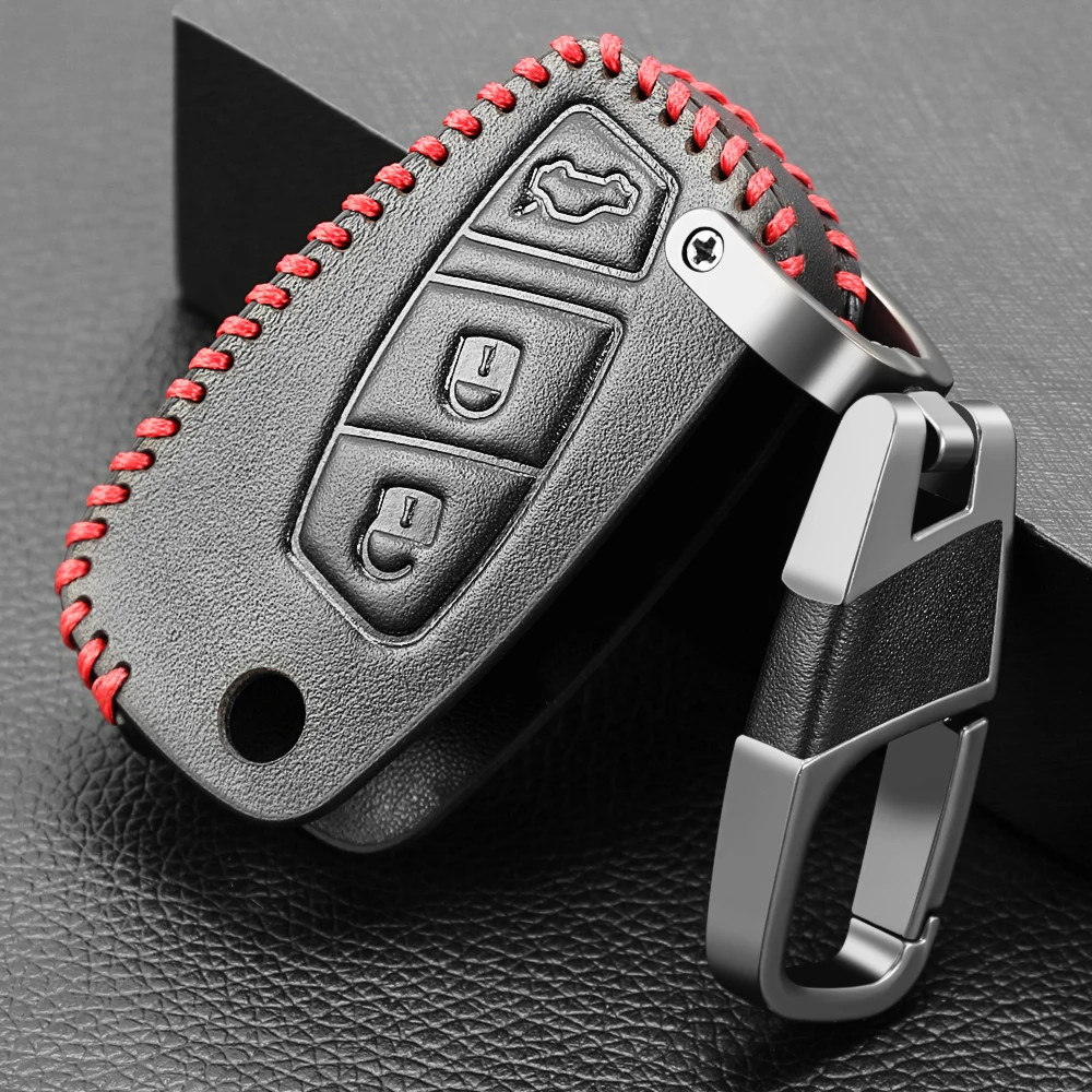 3-Button-Leather-Car-Remote-Key-Fob-Shell-Cover-Case-For-Fiat-Florino ...