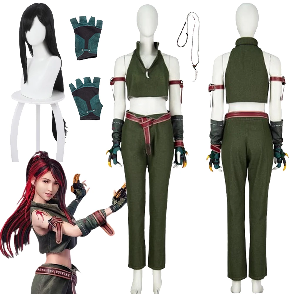 FF7-Tifa-Cosplay-Fantasy-Green-Suits-Anime-Game-Final-Fantasy-VII ...