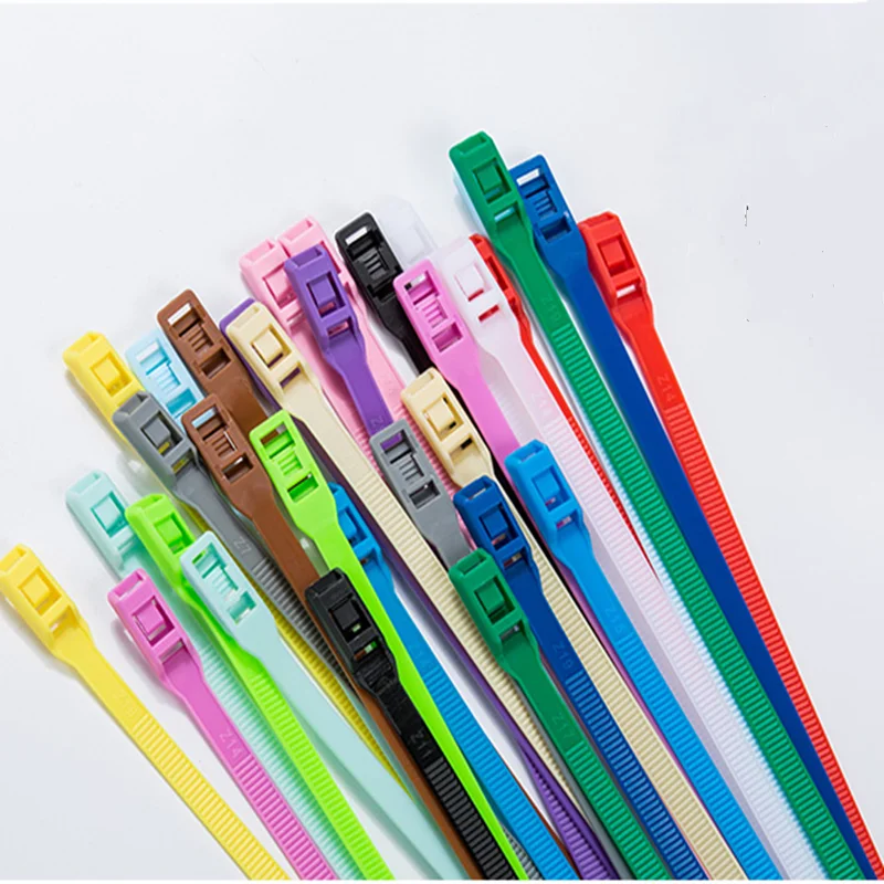 100pcs/lot Double Lock Cable Tie 8x350mm Full Size Color Nylon 66 ...