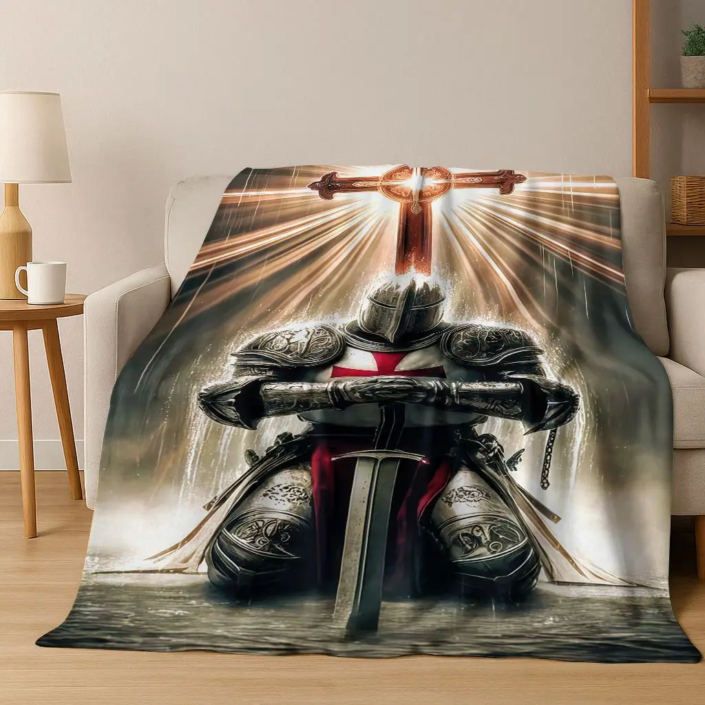 Templar Blood Knight Honor Holy Crusader Cartoon Flannel Blanket,Cozy ...