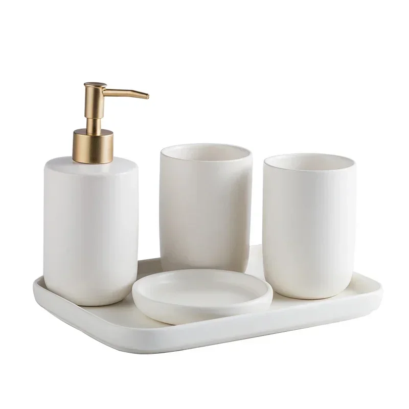 Ceramic Wash Set Bathroom Decoration Accessories Lotion Bottle Soap ...