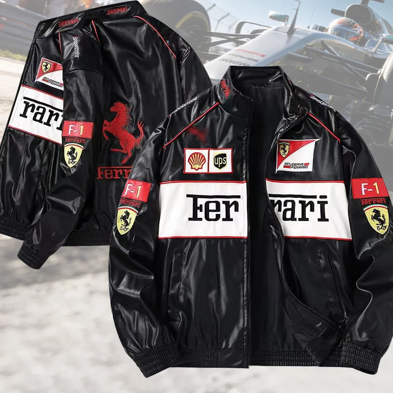 Abrigo forrado de lana a la moda para equipo Ferrari SJ F1, chaqueta de ...