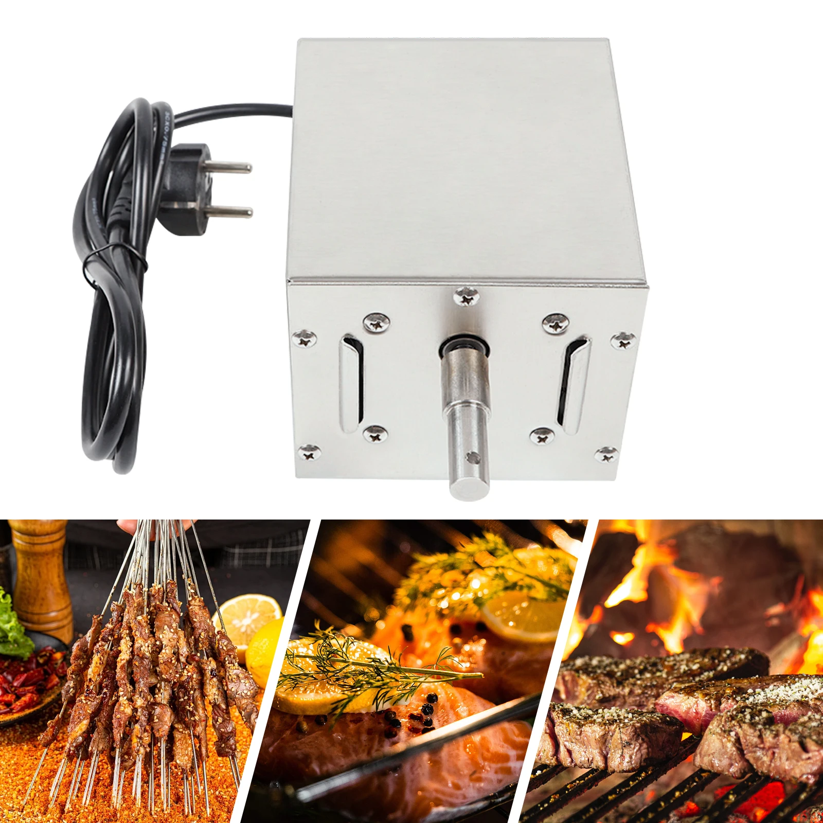 25W-Stainless-Steel-Electric-BBQ-Rotary-Motor-Spit-Grill-Rotisserie ...