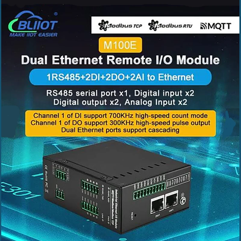 2DIN-2AIN-2DO-RS485-Modbus-TCP-Ethernet-Remote-IO-Module-Industrial ...