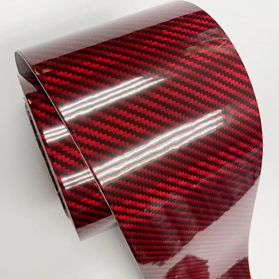 Super-Glossy-10cm-width-Red-Holographic-Carbon-Fiber-Vinyl-Wrap-DIY-Car ...
