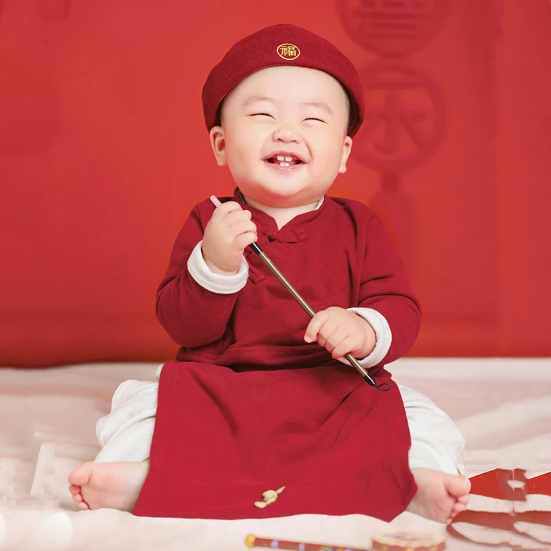 2024New-Chinese-Hanfu-For-Baby-Kids-Boys-Chinese-New-Year-Outfit-Red ...