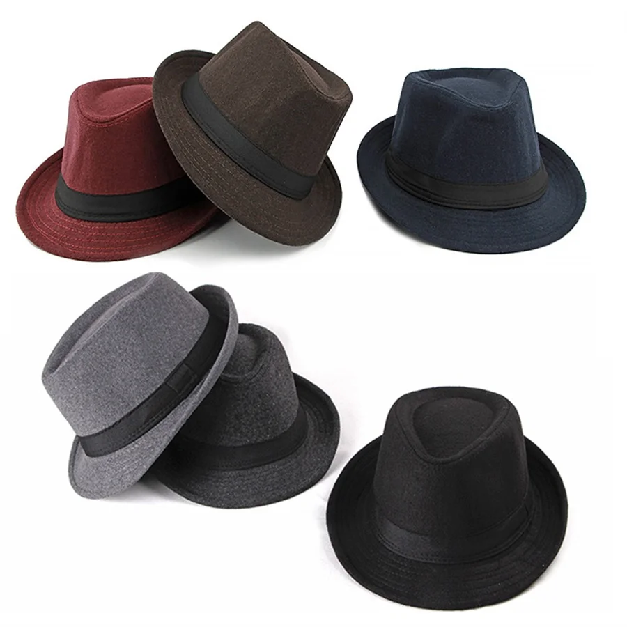 Unisex-British-Felt-Jazz-Hats-For-Middle-Aged-Men-Bucket-Hat-Wool ...