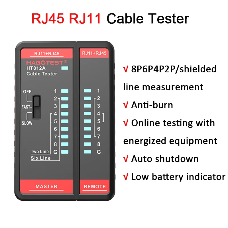 새로운 RJ45 RJ11 네트워크 케이블 테스터 LED 디스플레이 LAN 케이블 네트워킹 와이어 전화선 감지기 트래커 테스트 ...