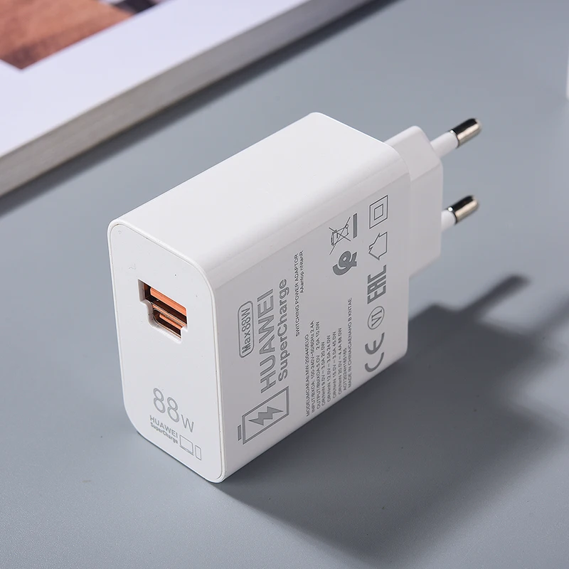 Original HUAWEI Dual Ports Charger 88W EU Super Fast Charger USB A/C PD ...