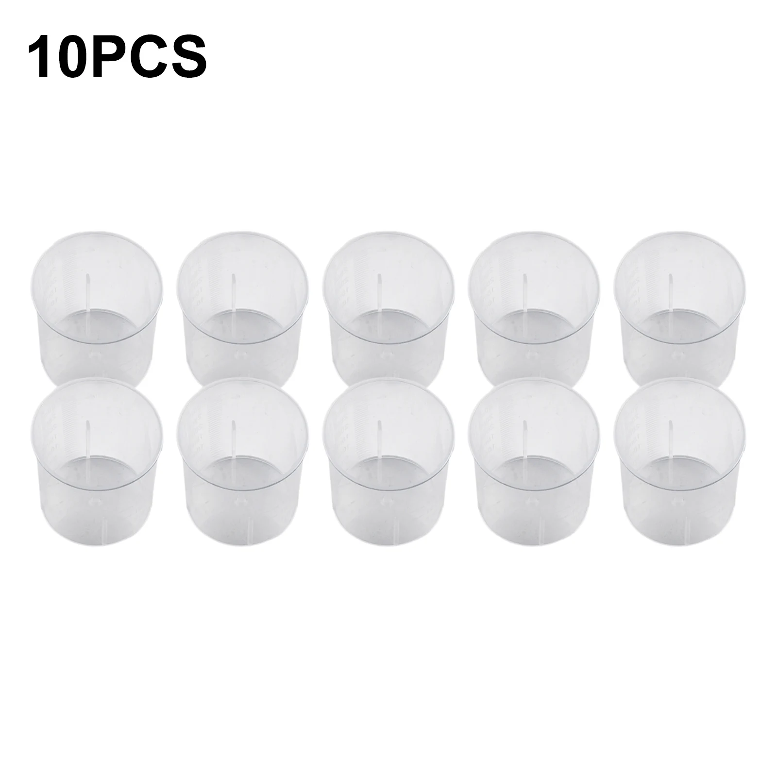 10pcs-15ml-30ml-Plastic-Measuring-Cup-Transparent-Clear-Double-scale ...