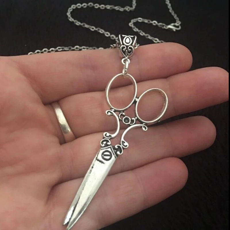 Vintage Scissor Pendant Necklace Women Men Gothic Goth Handgloves ...