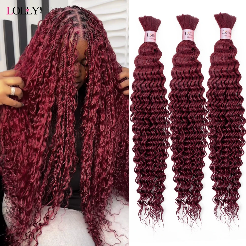 99j-Burgundy-Bulk-Human-Hair-For-Braiding-Deep-Wave-Human-Hair-Bundles ...