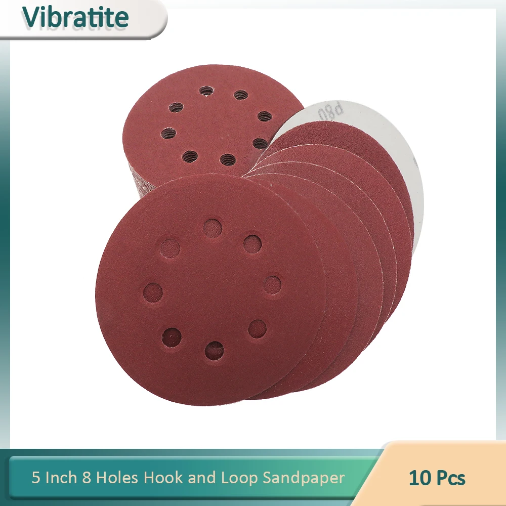 10pcs 5 Inch 125mm 8 Hole 60-1200 Grit Round Shape Sanding Discs ...